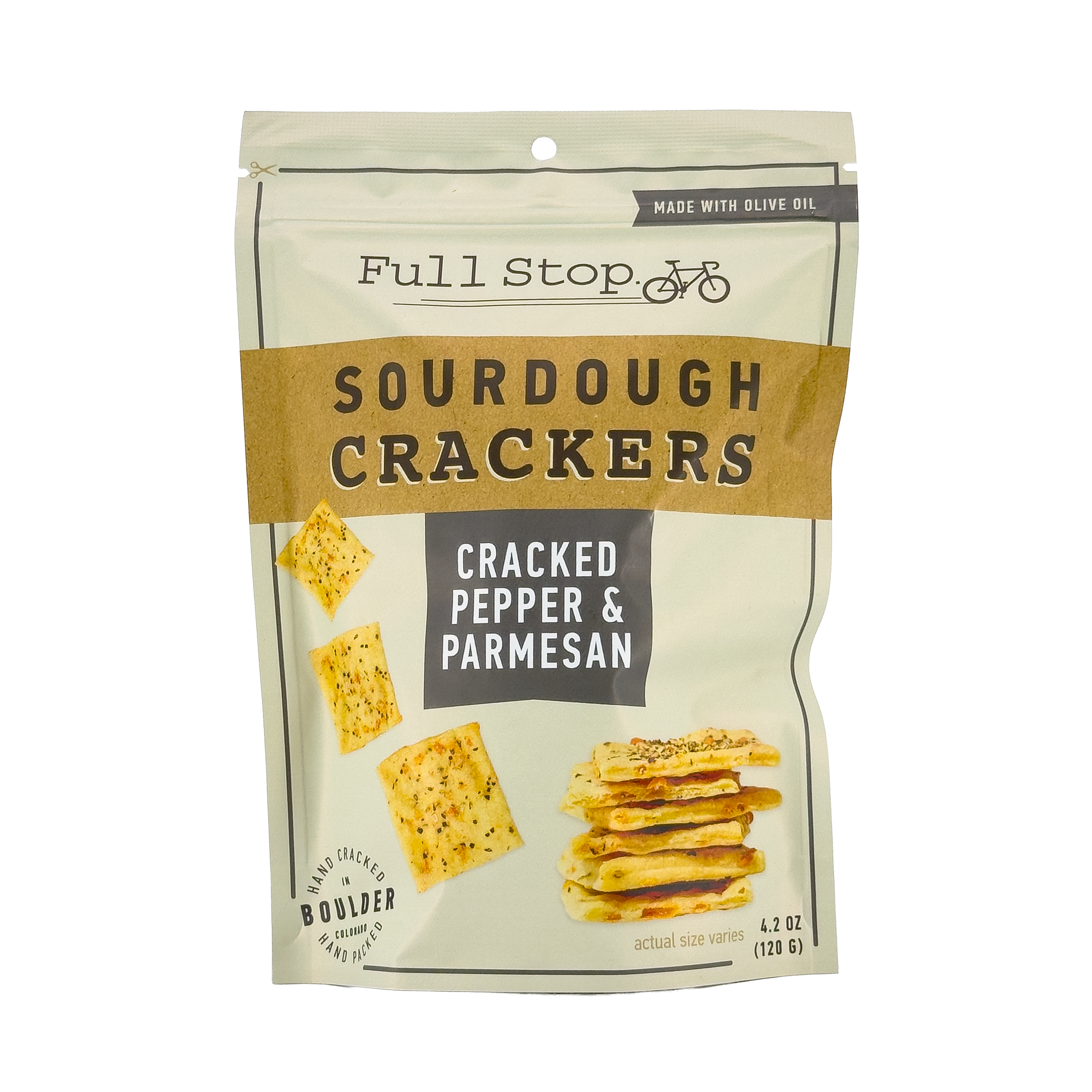 Full Stop Bakery Cracked Pepper & Parmesan Sourdough Crackers, Colorad ...